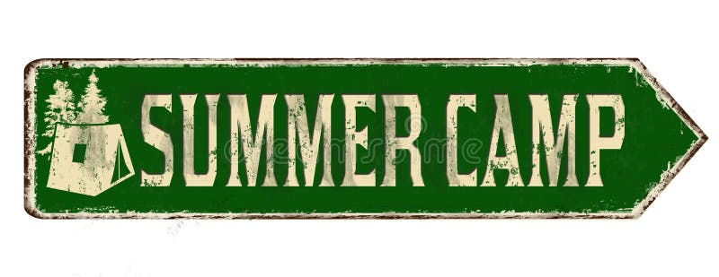 Illustration of a Green Summer Camp Sign Isolated on a White Background ...