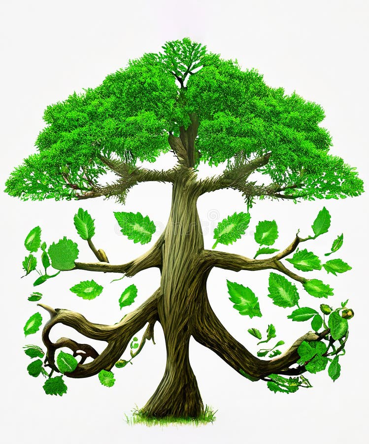 Illustration of a Green Tree. Ecological Symbol. Stock Illustration ...