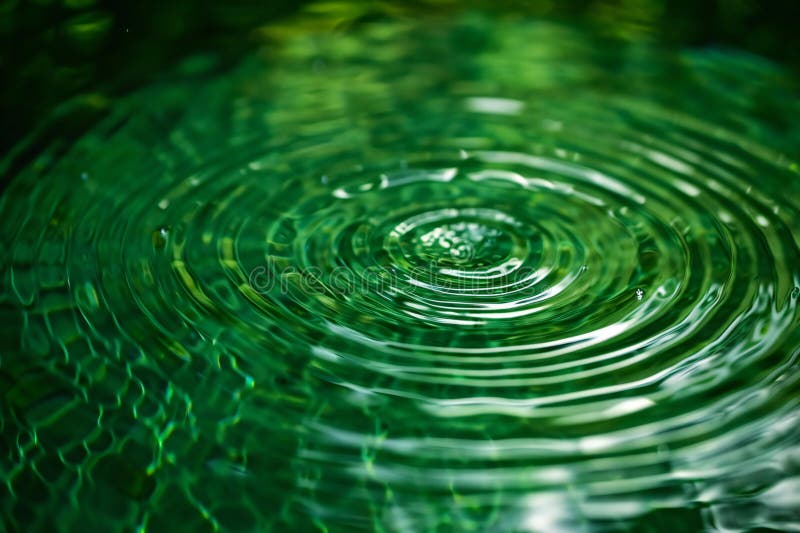 Green Water Ripples on the Surface of the Water, Abstract Background ...