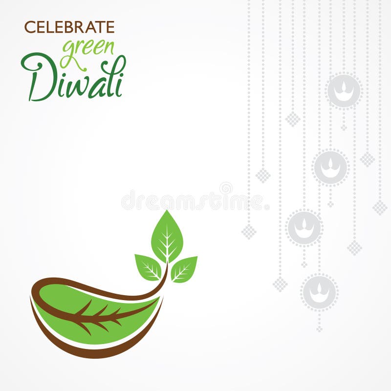 Greeting for Celebrate Green Diwali Concept Stock Vector - Illustration ...