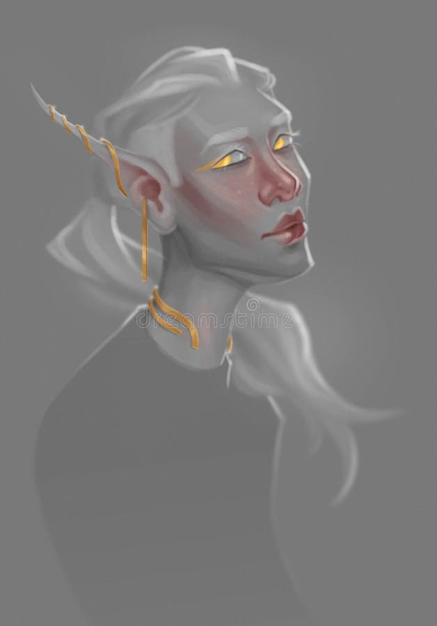 Grey Elf Girl stock illustration. Illustration of grey - 233604473