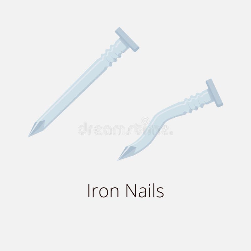 Illustration Grey Iron Nail in Grey Color Stock Illustration ...