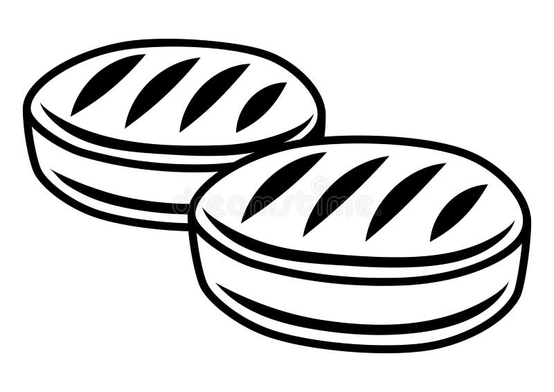 Illustration of Grilled Filet Mignon. Bbq Product. Stylized Kitchen and ...