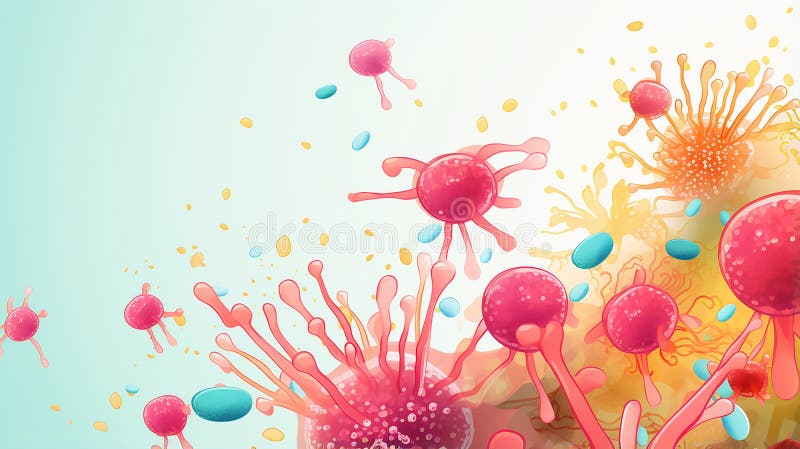 Illustration of a Group of Bacteria Stock Illustration - Illustration ...