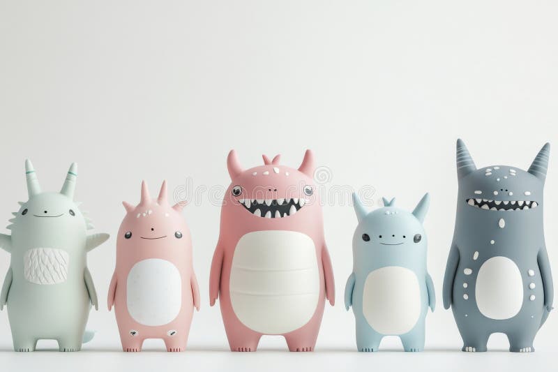 An Illustration of a Group of Cute and Colorful Blob-like Creatures ...