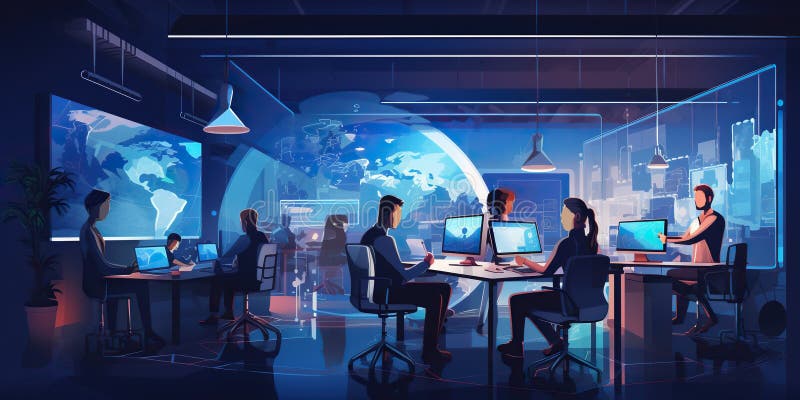 An Illustration of a Group of Developers Collaborating in an Office ...