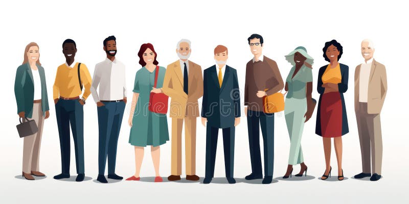 Illustration of Group of Diverse Multiethnic People with Different Jobs ...
