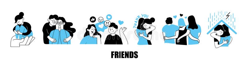 Group of Friends Supporting Each Other, Friendship Concept Stock ...