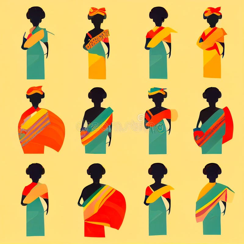 Illustration of a Group of People of the Same Ethnicity Stock ...