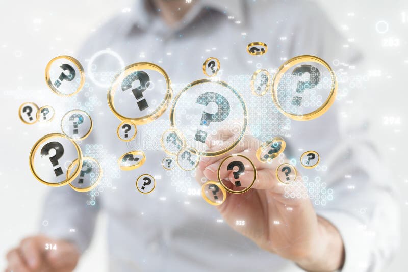 Illustration of a Group of Question Marks in Circles Floating with a ...