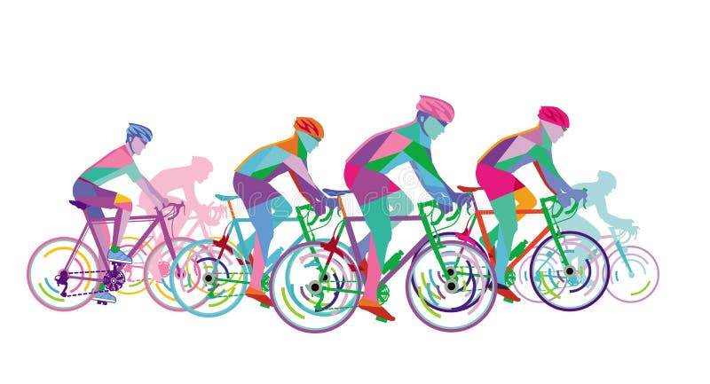 Group of road cyclists stock vector. Illustration of arts - 145316650