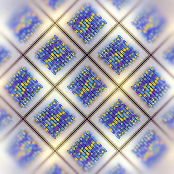 Illustration of Groups of Multicolored Capsules Arranged in a Grid ...