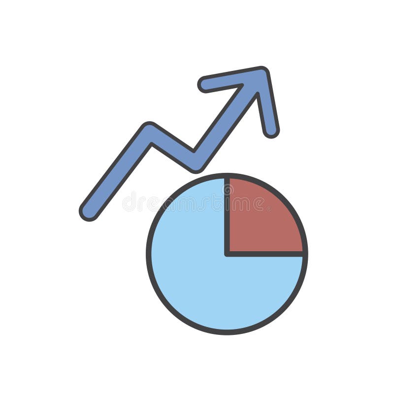 Illustration of Growth Graph Icon Stock Illustration - Illustration of ...