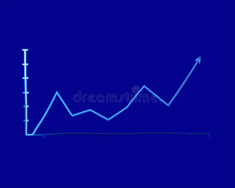 Illustration of Growth Graph with Neon Effect. Stock Vector ...