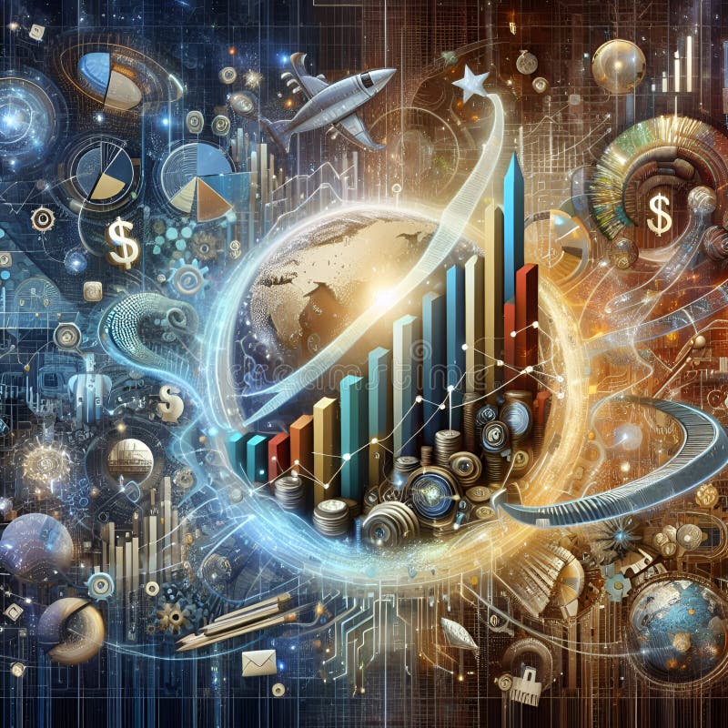 Am Illustration of a Growth of Profit in Business, Complex Background ...