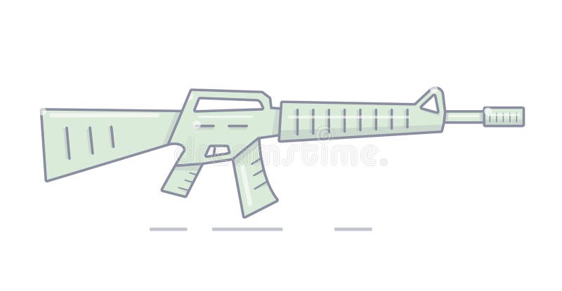 Illustration of a Gun in a Cartoon Style. Stock Vector - Illustration ...