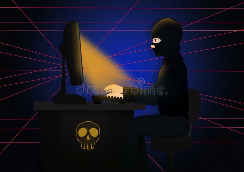 Illustration of Hacker Attack on Computers Stock Illustration ...