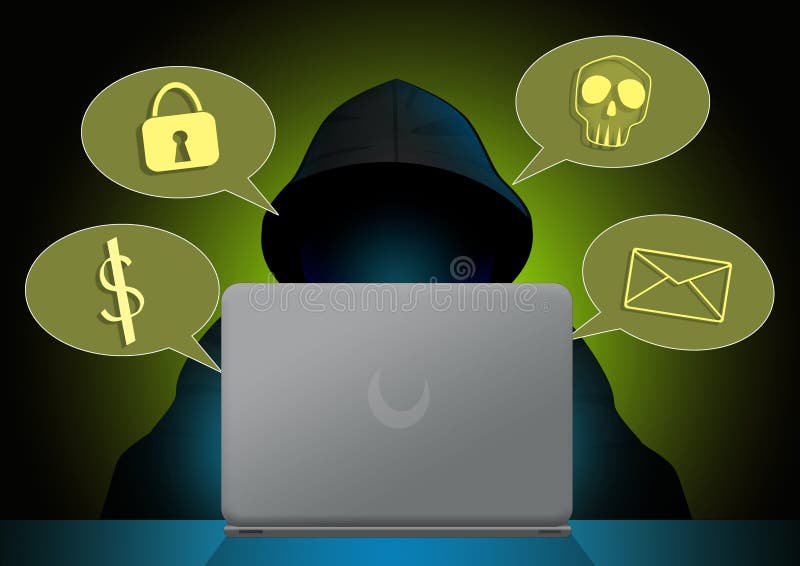 Illustration of Hacker Attack on Servers Stock Illustration ...