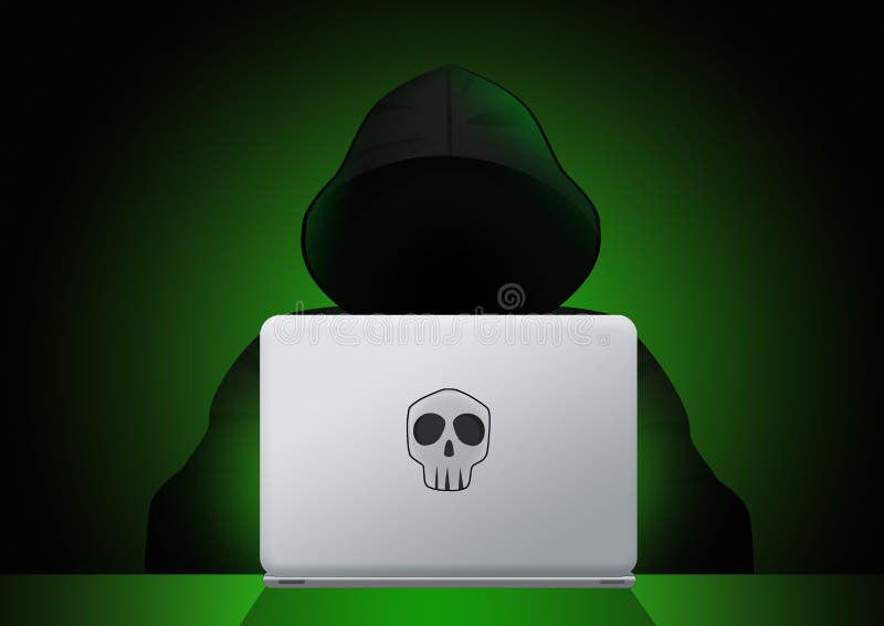 Illustration of Hacker Danger Alert Stock Illustration - Illustration ...
