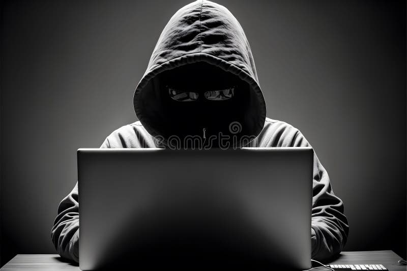 Illustration of a Hacker with a Laptop Stock Illustration ...
