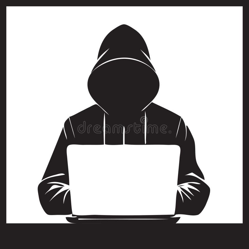 Illustration of a Hacker at Work Stock Vector - Illustration of ...