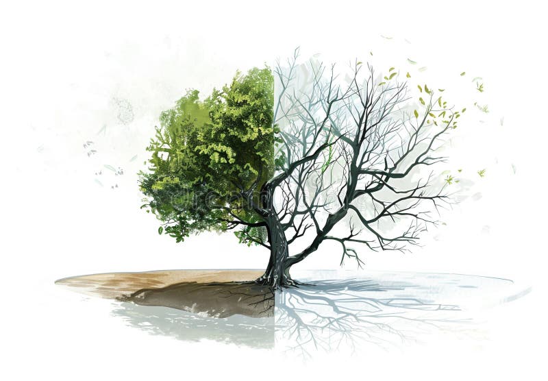 Half Dry Tree Stock Illustrations – 430 Half Dry Tree Stock ...