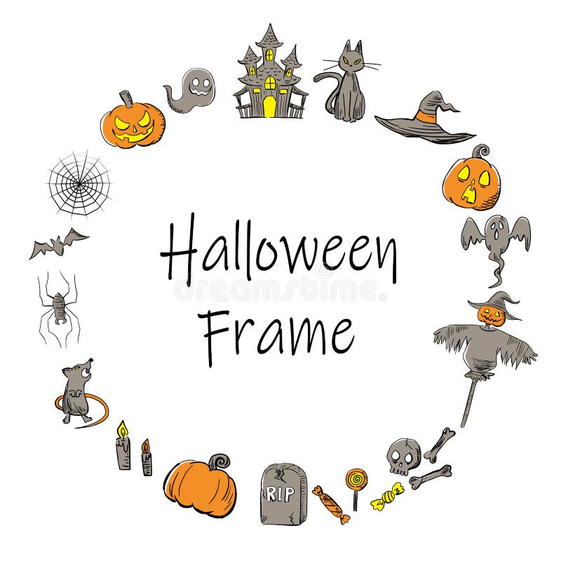 Halloween frame design stock vector. Illustration of mark - 196041102