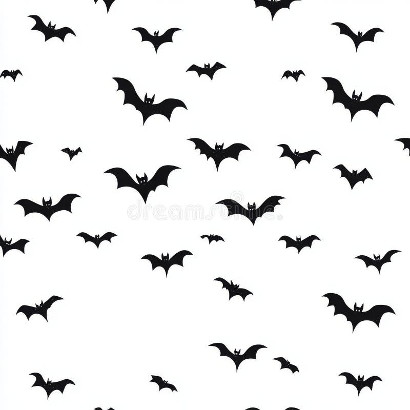Illustration of a Halloween Helloween Bat Skull Seamless Pattern Stock ...