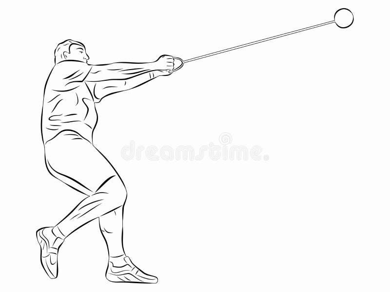 3d Hammer thrower stock illustration. Illustration of field - 40295394