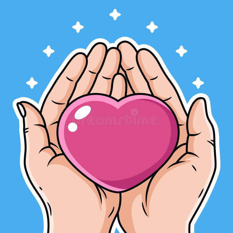 Illustration of Hand Bring Love Cartoon. Vector Icon Illustration ...