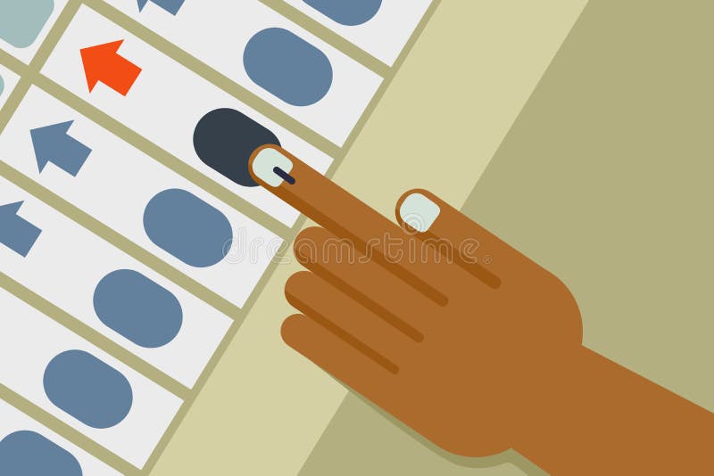 Hand Casting Vote in Electronic Voting Machine Stock Vector ...