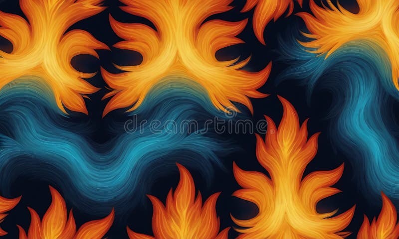Fire Drawing Pattern Illustration, Gradient Abstract Texture. Stock ...