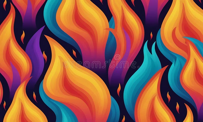 Fire Drawing Pattern Illustration, Gradient Abstract Texture. Stock ...