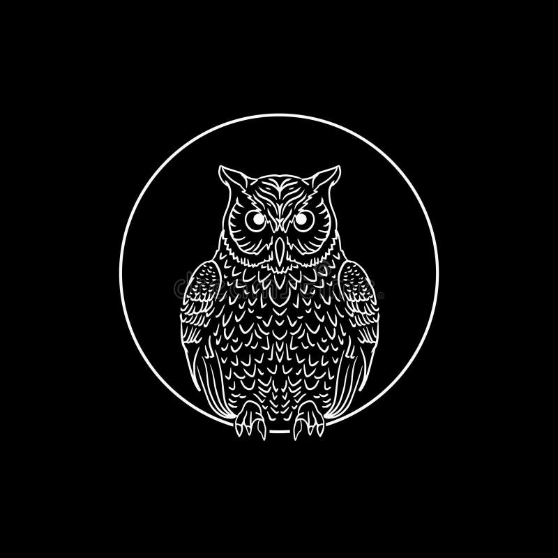Hand Drawing Owl Isolated Circle Shape Vector Design Stock Vector ...