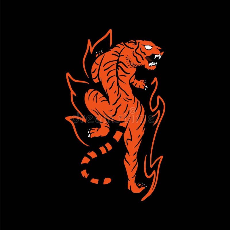 Illustration Hand Drawing Tiger Vector Stock Vector - Illustration of ...