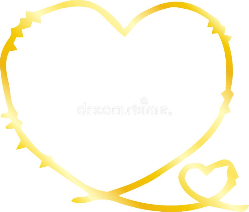 Illustration of Hand Drawn Cute Gold Heart Stock Vector - Illustration ...