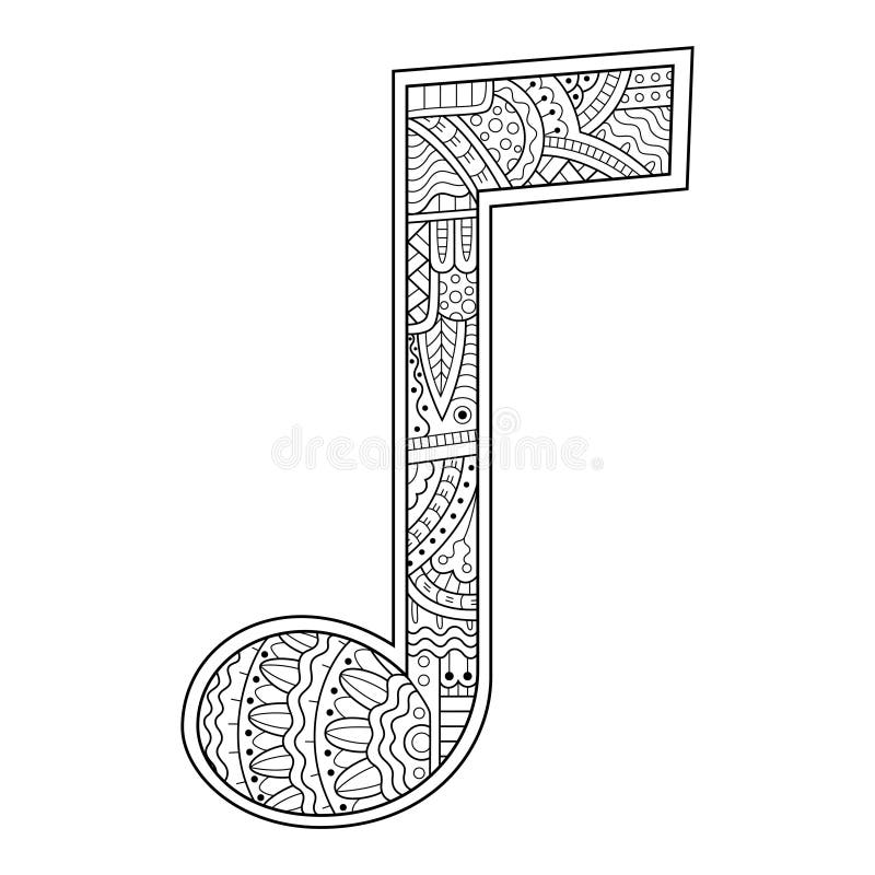 Hand Drawn of Musical Notes in Zentangle Style Stock Vector ...