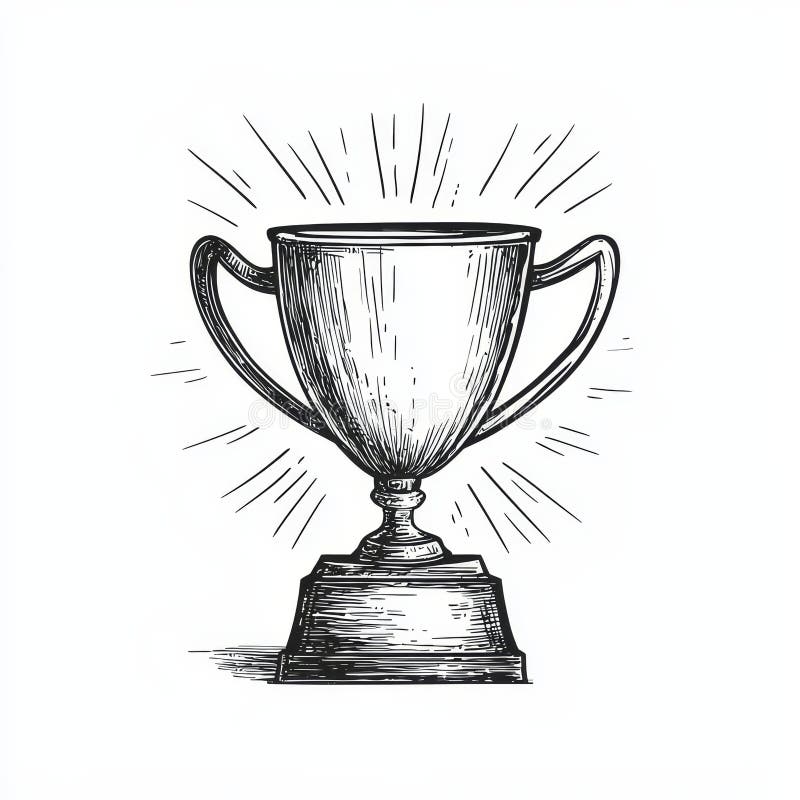 Illustration of a Hand-drawn Trophy Award Cup. Stock Illustration ...