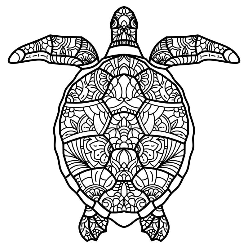 Hand Drawn of Turtle in Zentangle Style Stock Illustration ...