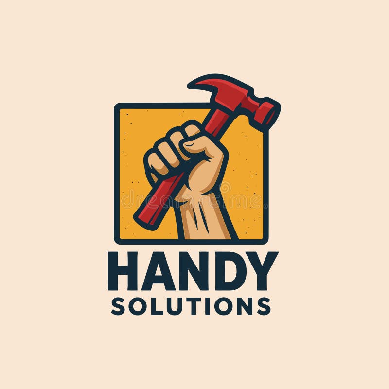 Hand Holding Hammer Inside a Square Frame Construction Concept Stock ...