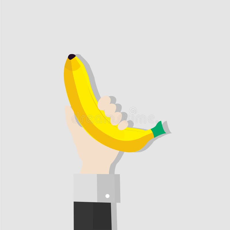 Illustration of Hand Holding Banana Stock Illustration - Illustration ...