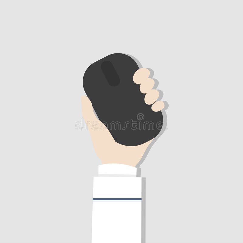 Illustration of Hand Holding Computer Mouse Stock Illustration ...