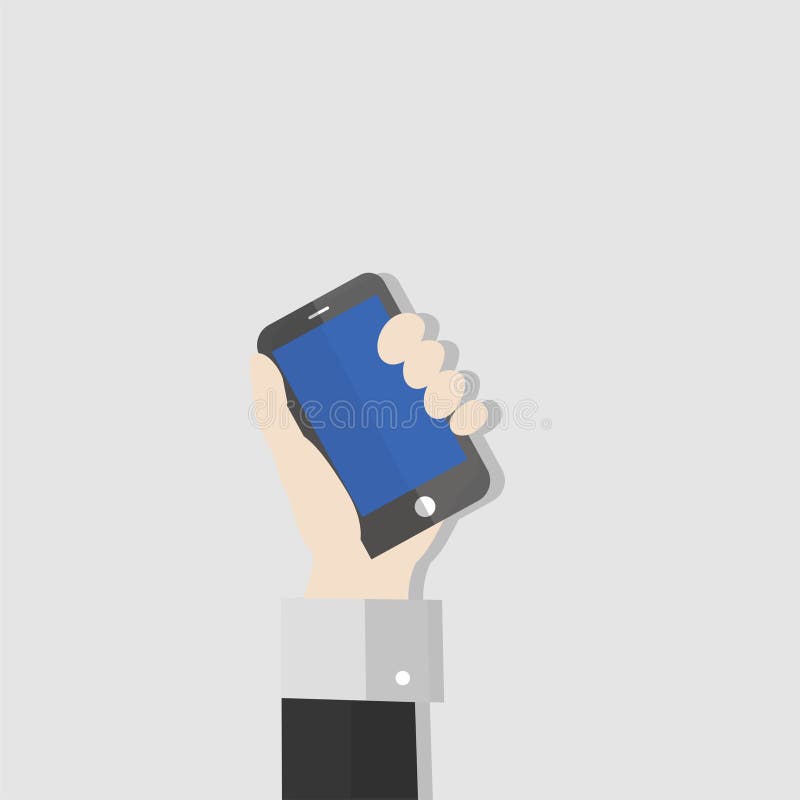 Illustration of Hand Holding Phone Stock Illustration - Illustration of ...