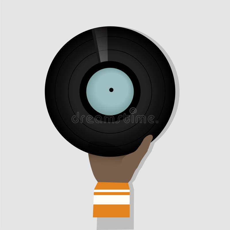 Illustration of Hand Holding Vinyl Stock Illustration - Illustration of ...