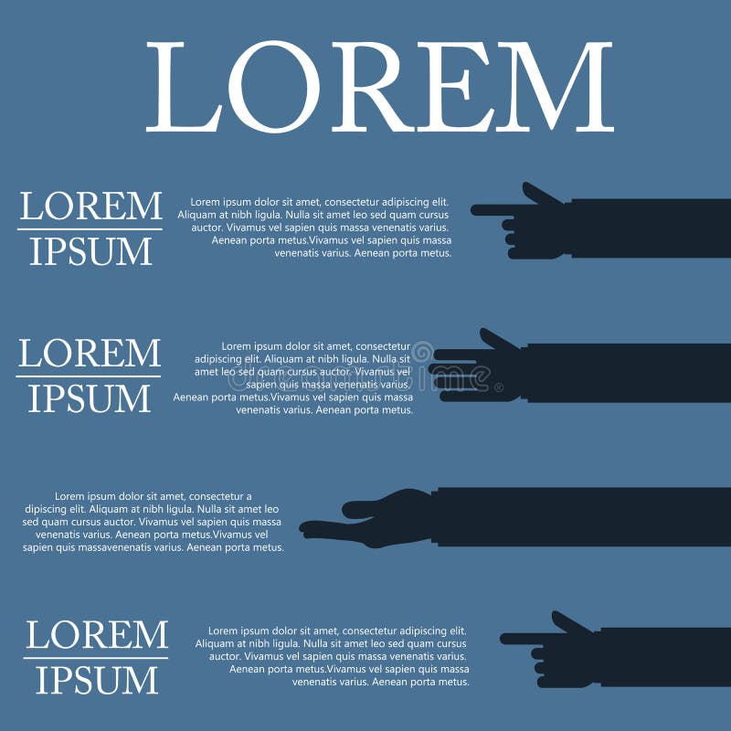 Illustration of Hand Infographic in Flat Design on Background Stock ...