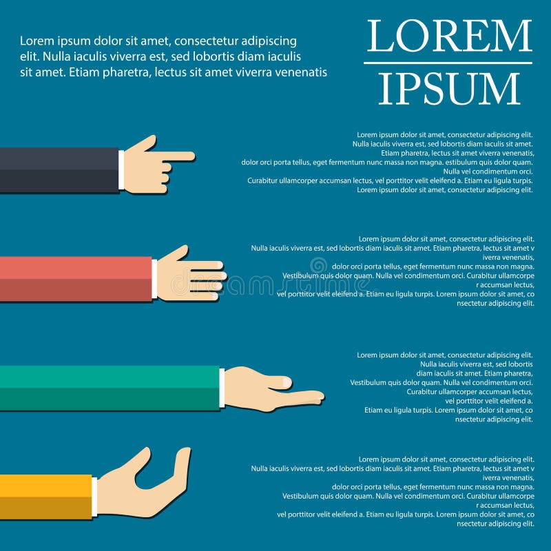 Illustration of Hand Infographic in Flat Design on Background Stock ...