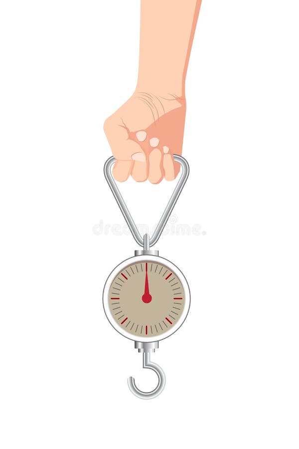 Illustration of Hand Luggage Measurement Using Steelyard Weight . Stock ...