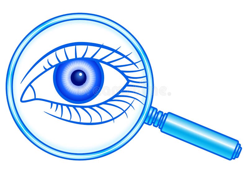 Eye and magnifier stock vector. Illustration of ophthalmology - 259765256
