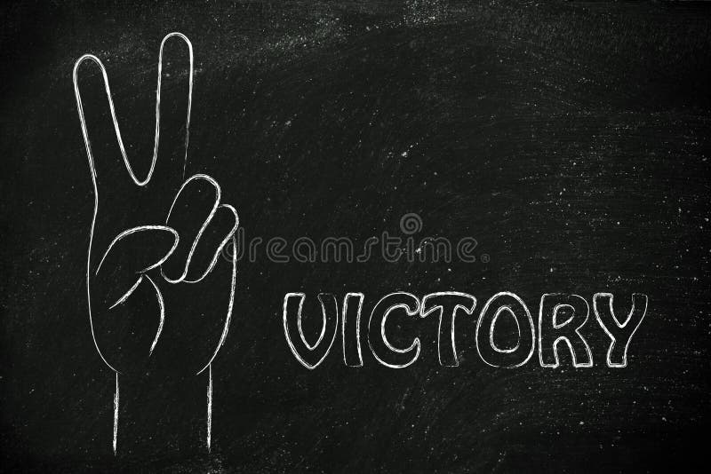 Illustration Hand Making V Victory Sign Stock Photos - Free & Royalty ...
