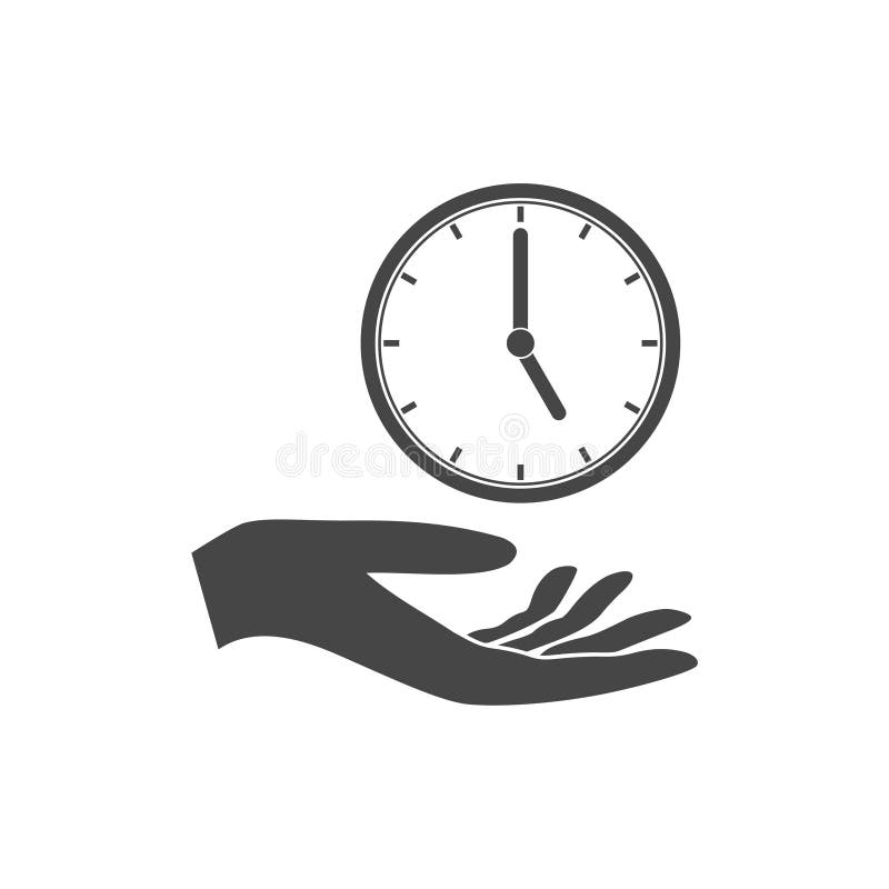 Illustration of a Hand Offering Clock Stock Vector - Illustration of ...